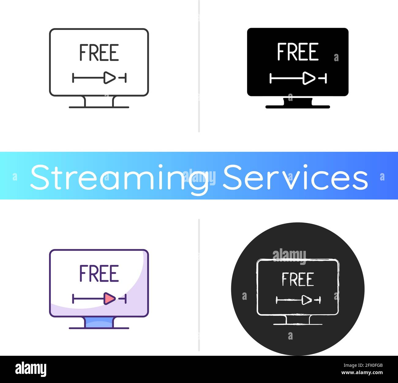 Free video streaming icon Stock Vector Image & Art - Alamy