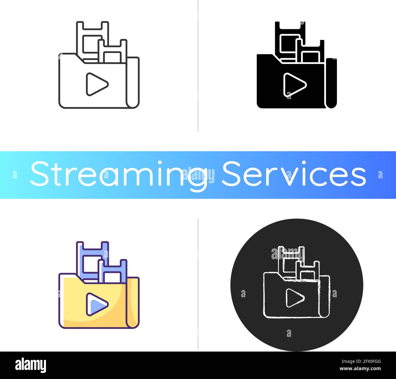 Streaming service library icon Stock Vector Image & Art - Alamy