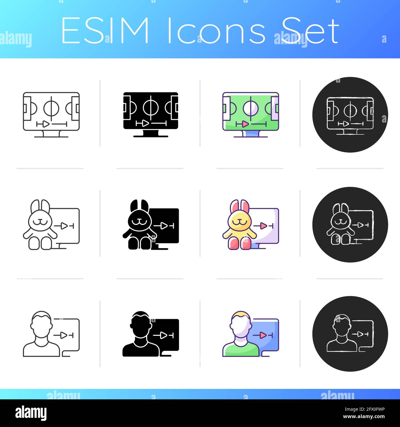 Streaming services icons set Stock Vector Image & Art - Alamy