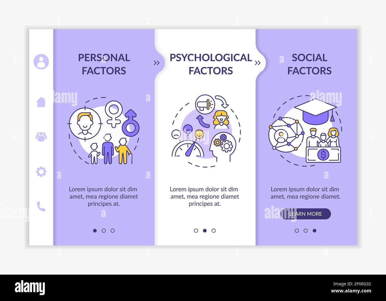 Purchase selection factors onboarding vector template Stock Vector ...