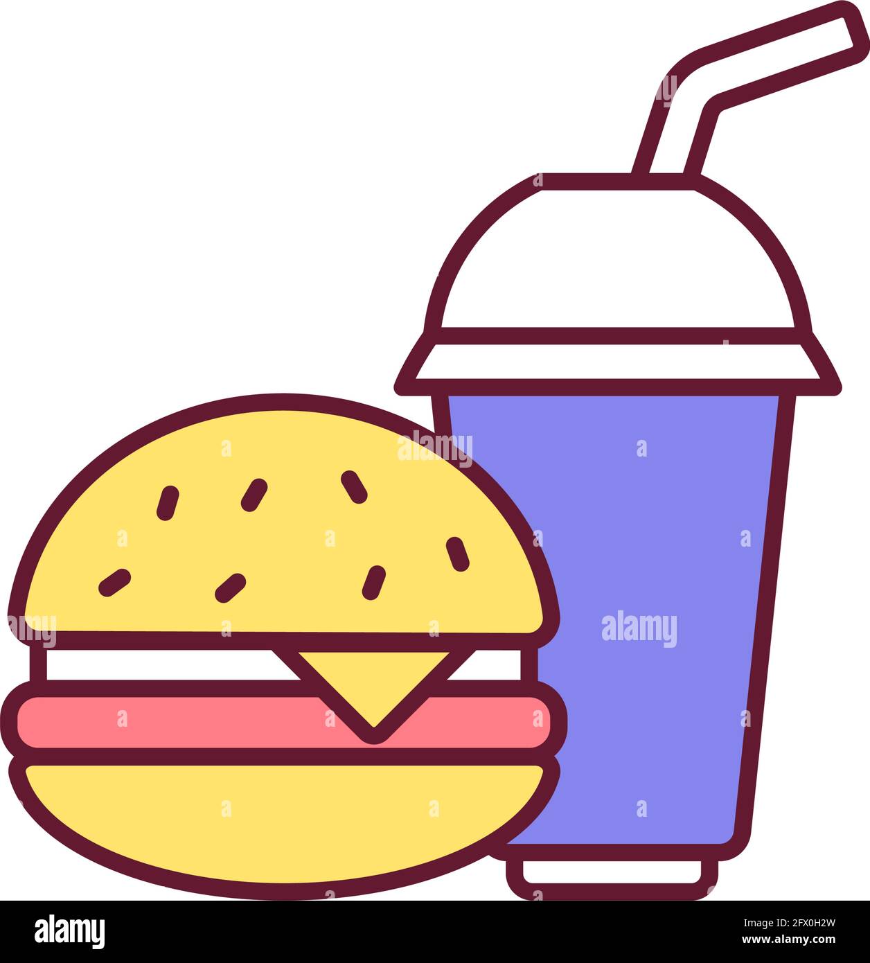Fast food RGB color icon Stock Vector Image & Art - Alamy