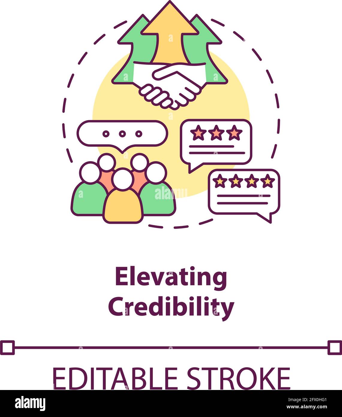 Elevating credibility concept icon Stock Vector Image & Art - Alamy