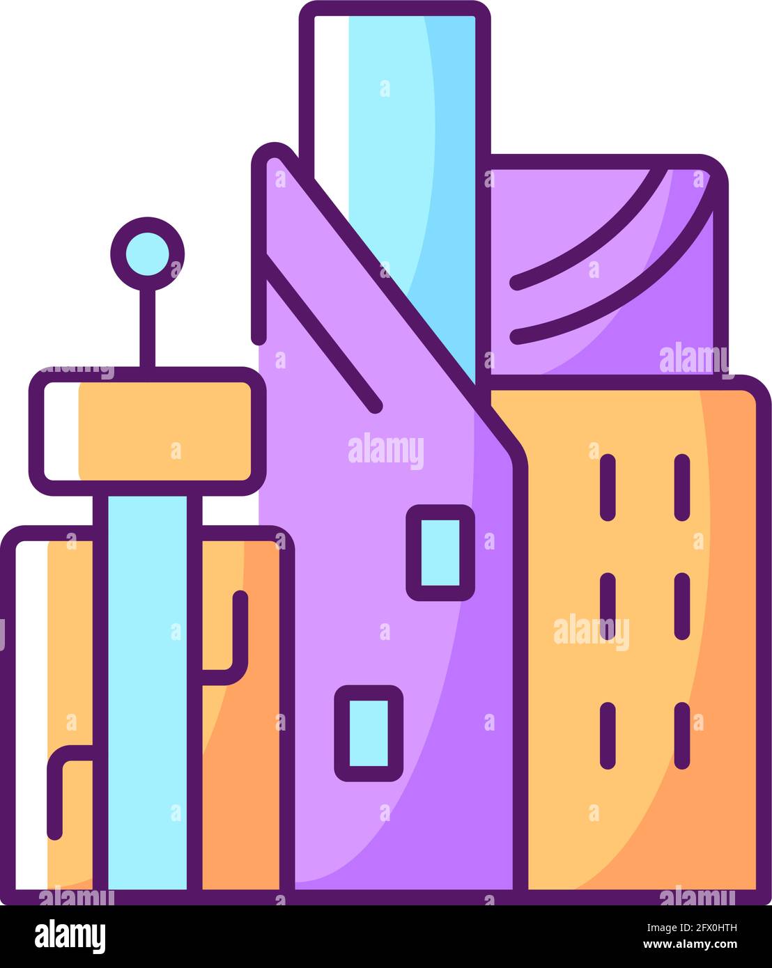 Cyberpunk city RGB color icon Stock Vector Image & Art - Alamy