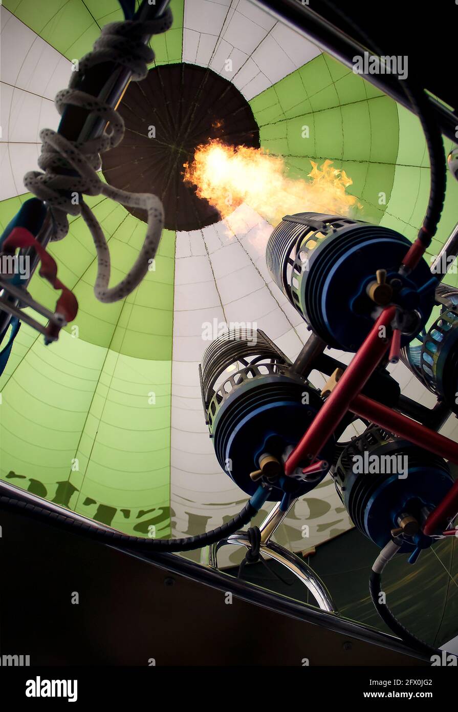 Gas flame hot air balloon Stock Photo - Alamy