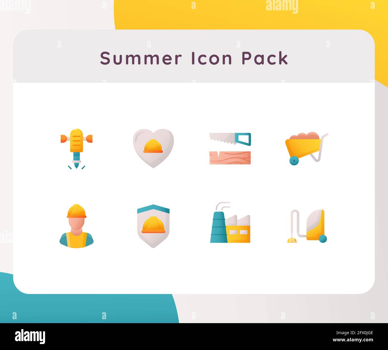 labour day icon icons set collection package white isolated background with flat color style ...