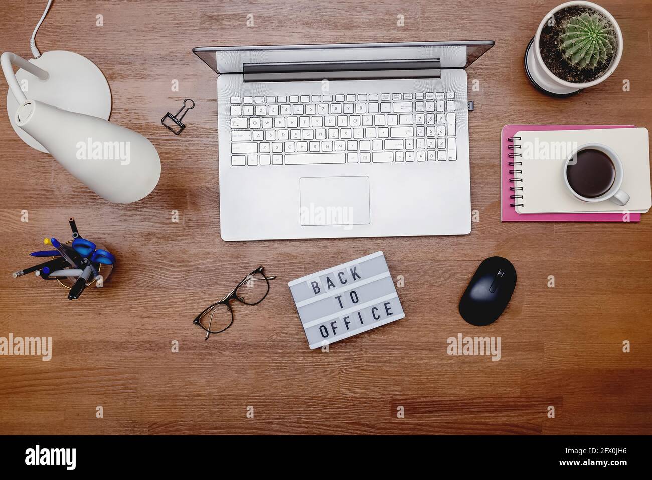 Laptop desk back view hi-res stock photography and images - Alamy