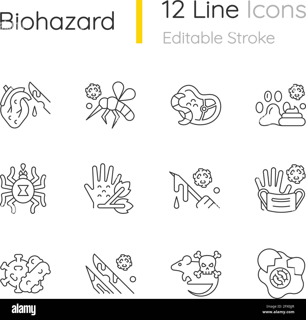 Biohazard linear icons set Stock Vector Image & Art - Alamy