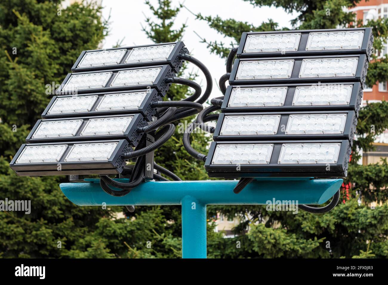 LED street lights on rack. Illumination of the modern building Stock ...