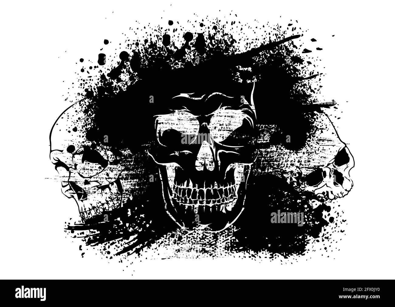 Drawing Skulls on an Ink Blot Stock Vector Image & Art - Alamy