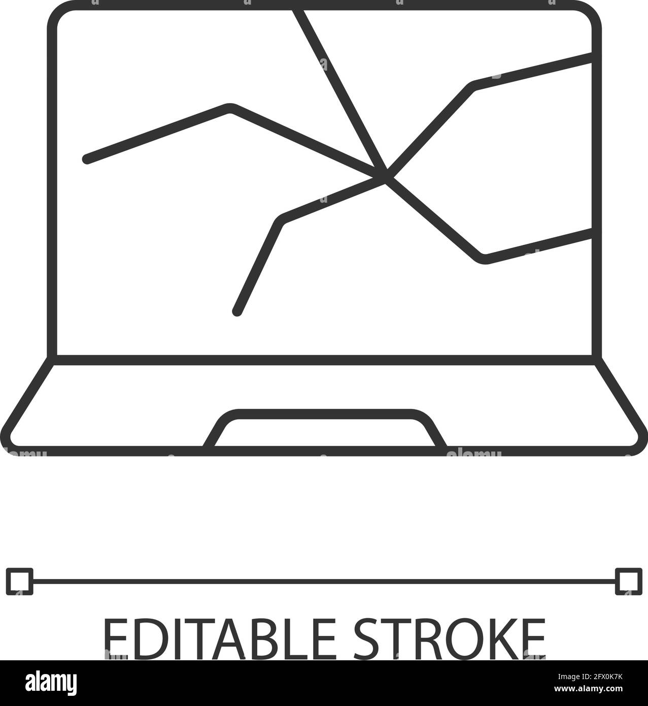 Broken screen linear icon Stock Vector Image & Art - Alamy