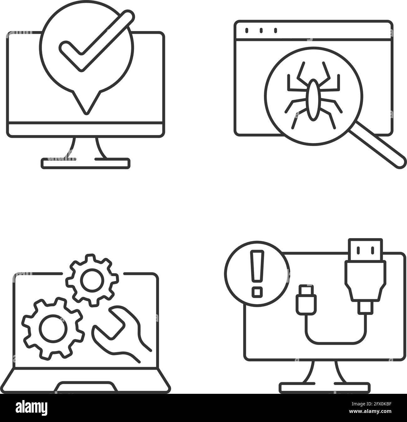 Computer hardware icons thin Cut Out Stock Images & Pictures - Alamy