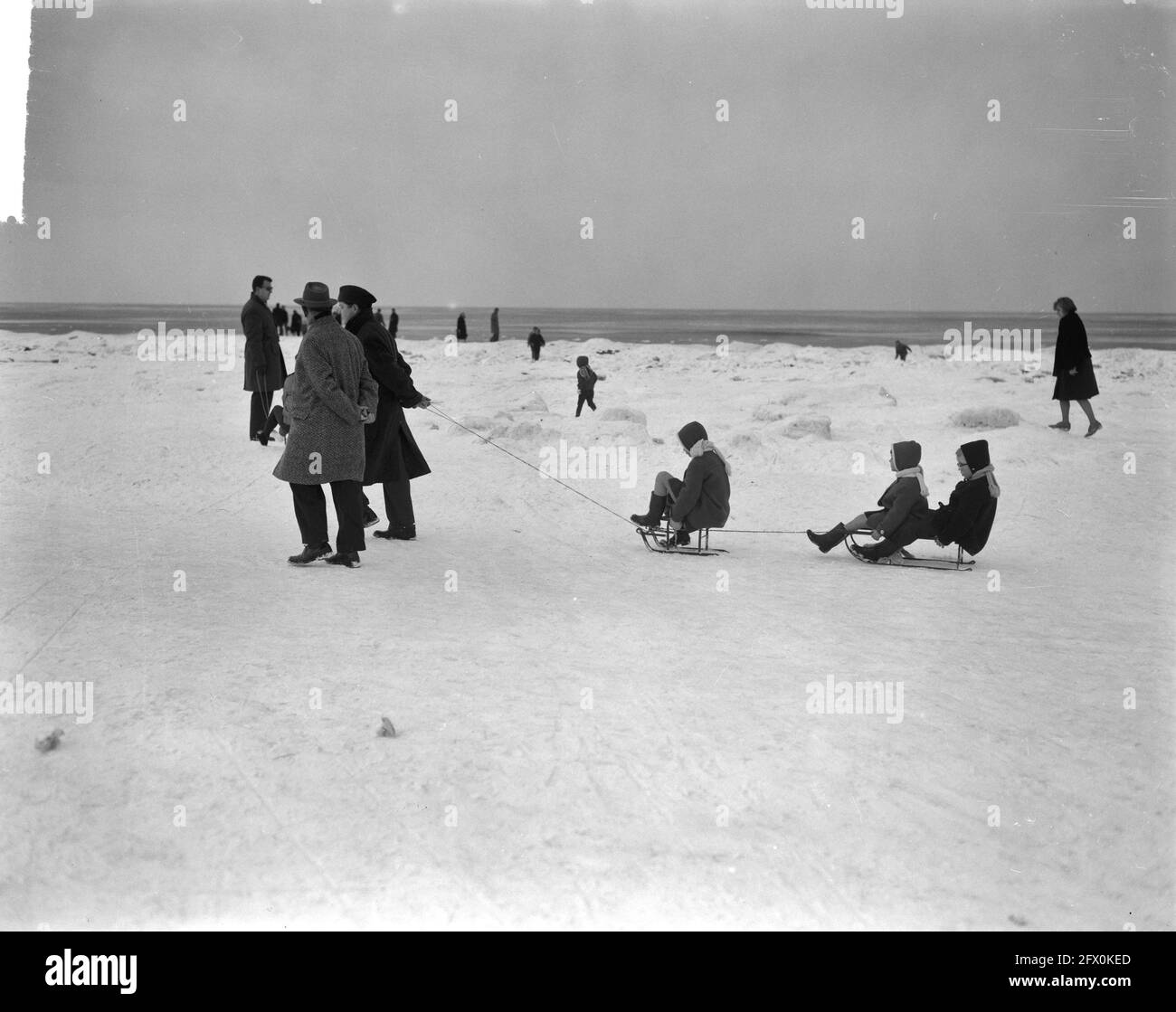 Zandvoort. Jumping with the sledge for youth at Zandvoort, February 3 ...