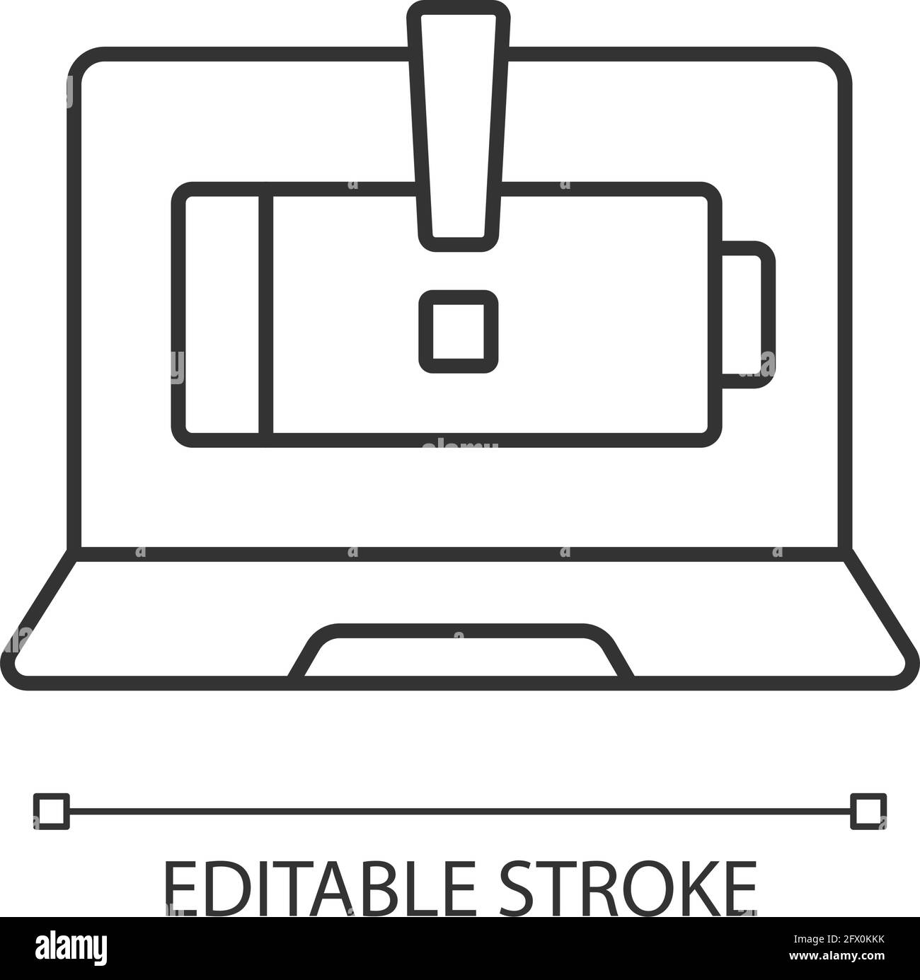 Computer does not charge linear icon Stock Vector Image & Art - Alamy