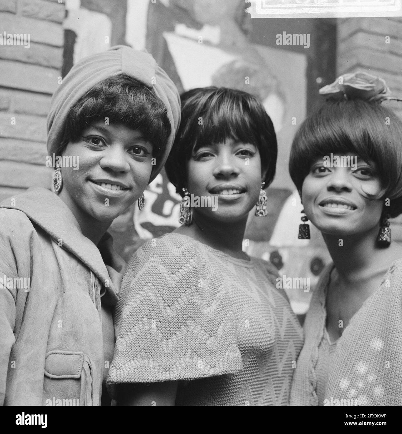 Singing group The Supremes presented to press at Hilton hotel, left to ...