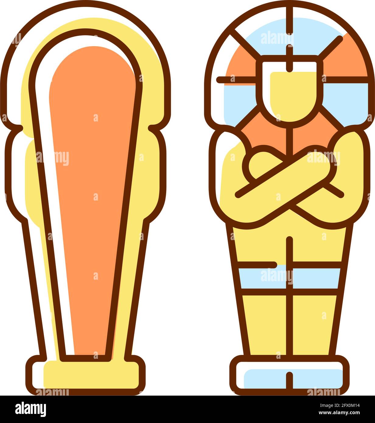 Coffin icon flat color Stock Vector Images - Alamy