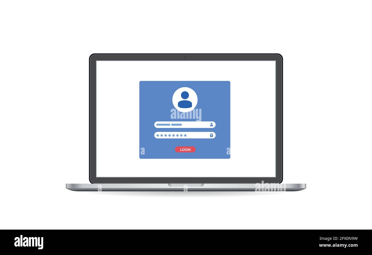 Laptop Computer With Authorization On The Screen Login And Password Of The User To The System