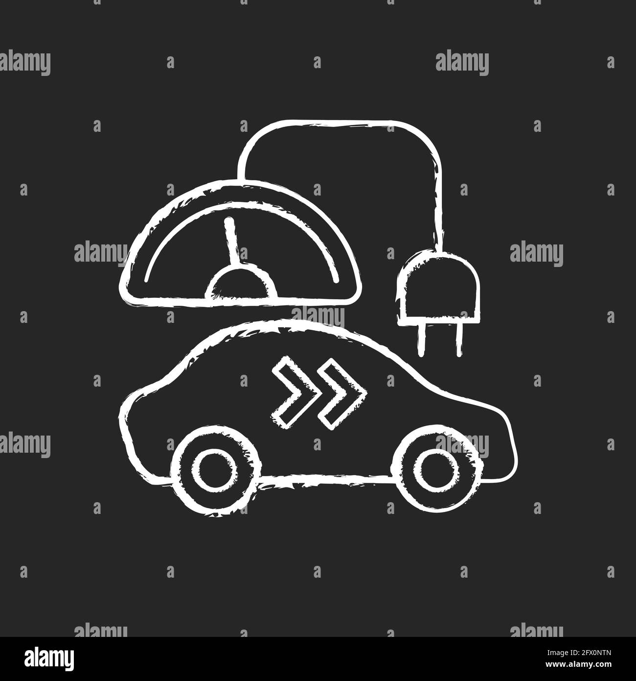 Level 2 charger chalk white icon on black background Stock Vector Image ...