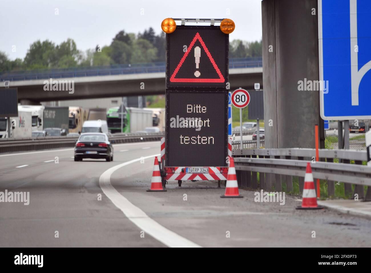 Hoerbranz, Deutschland. 21st May, 2021. Border crossing in Hoerbranz ...