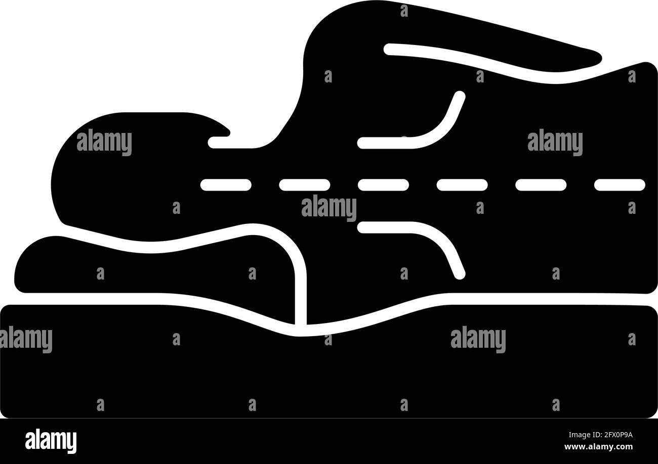 Correct sleeping position for spinal health black glyph icon Stock ...