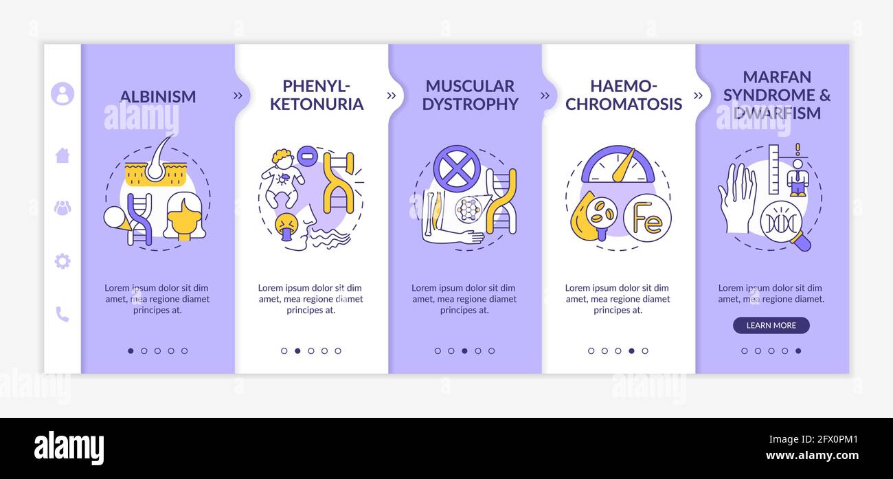 Different genetic disorders onboarding vector template Stock Vector ...