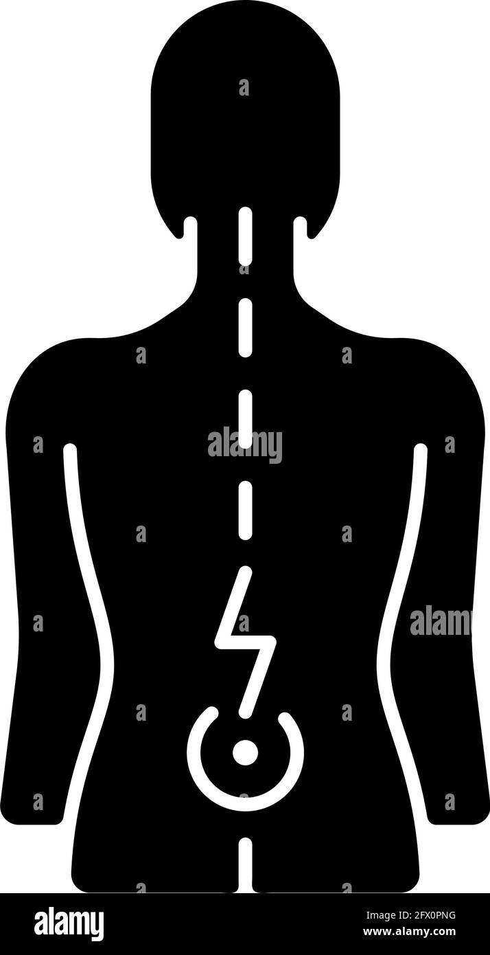 Lower back pain black glyph icon Stock Vector Image & Art - Alamy