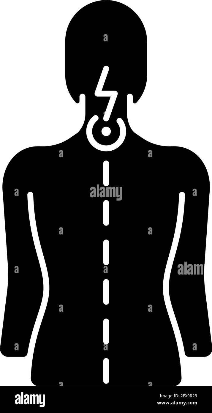 Neck pain black glyph icon Stock Vector Image & Art - Alamy