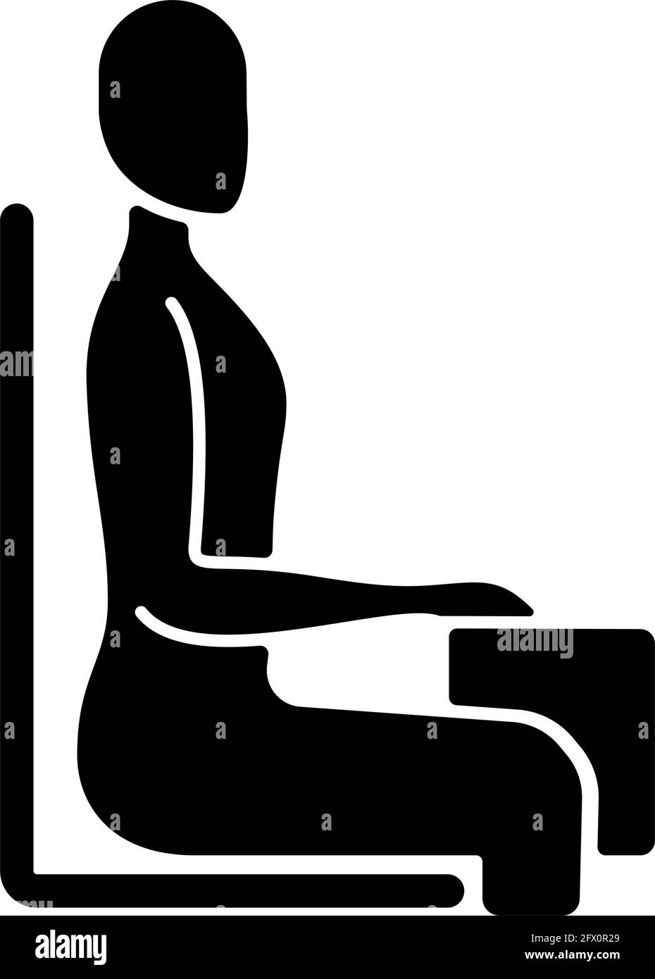 Upright sitting posture black glyph icon Stock Vector Image & Art - Alamy