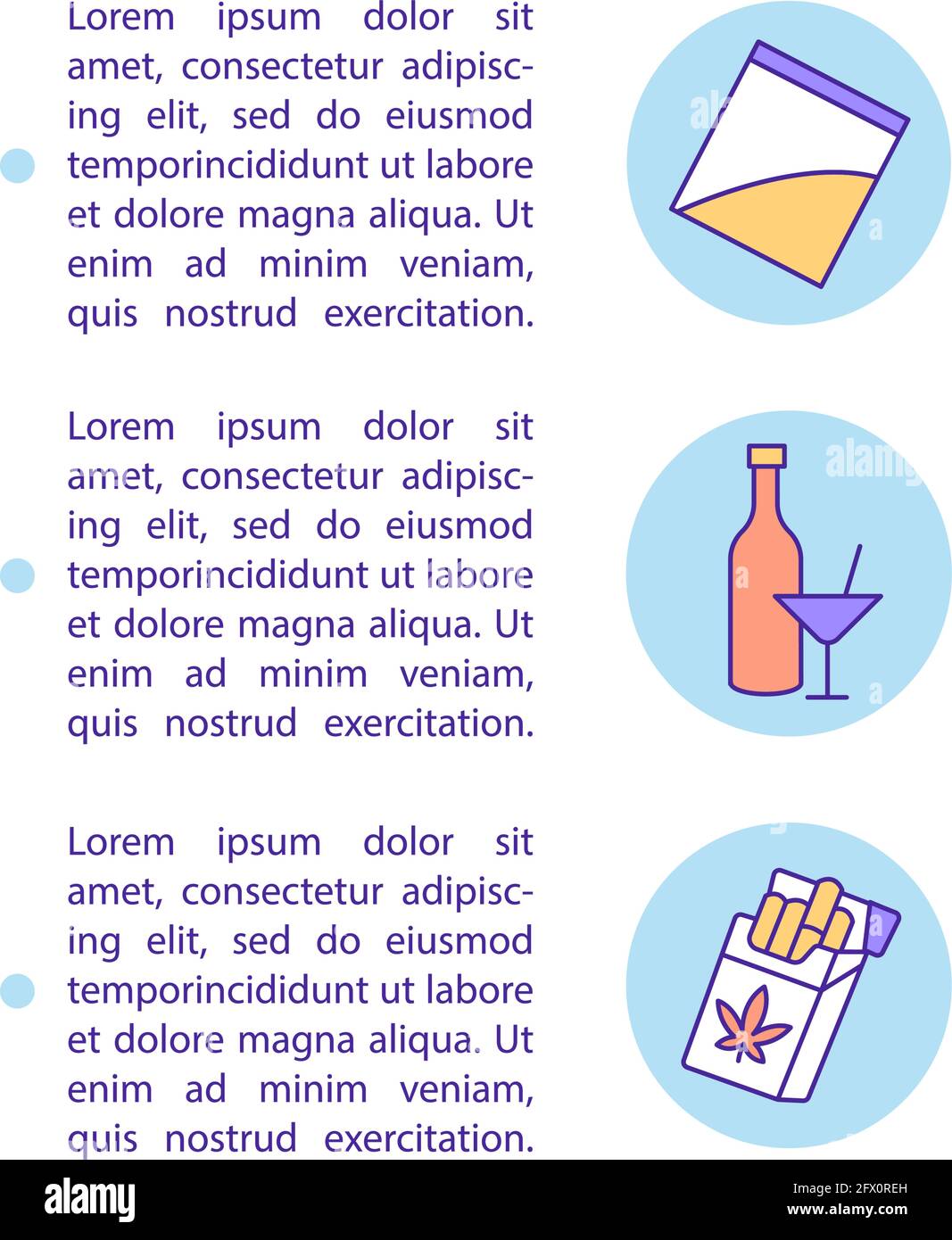 Drug abuse concept line icons with text Stock Vector Image & Art - Alamy