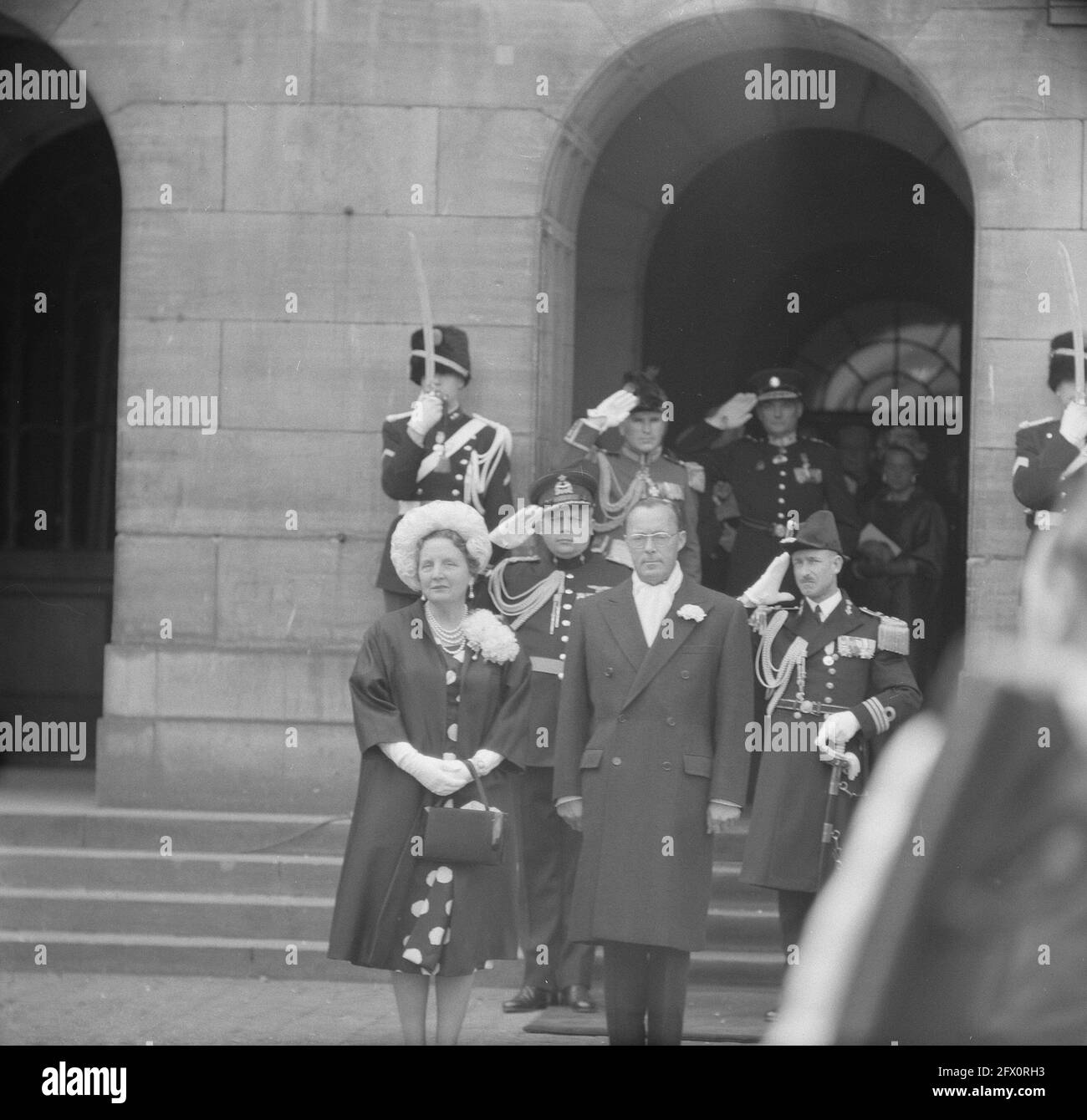 Royal couple's silver wedding anniversary on the staircase porch at the ...