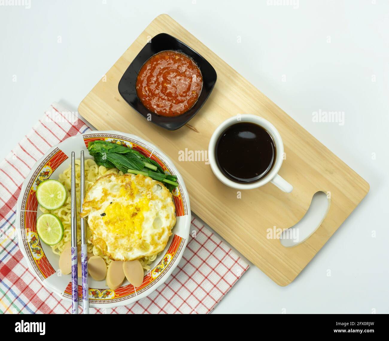 Indonesian Mie Goreng or Fried Noodle with egg traditional Indonesian ...