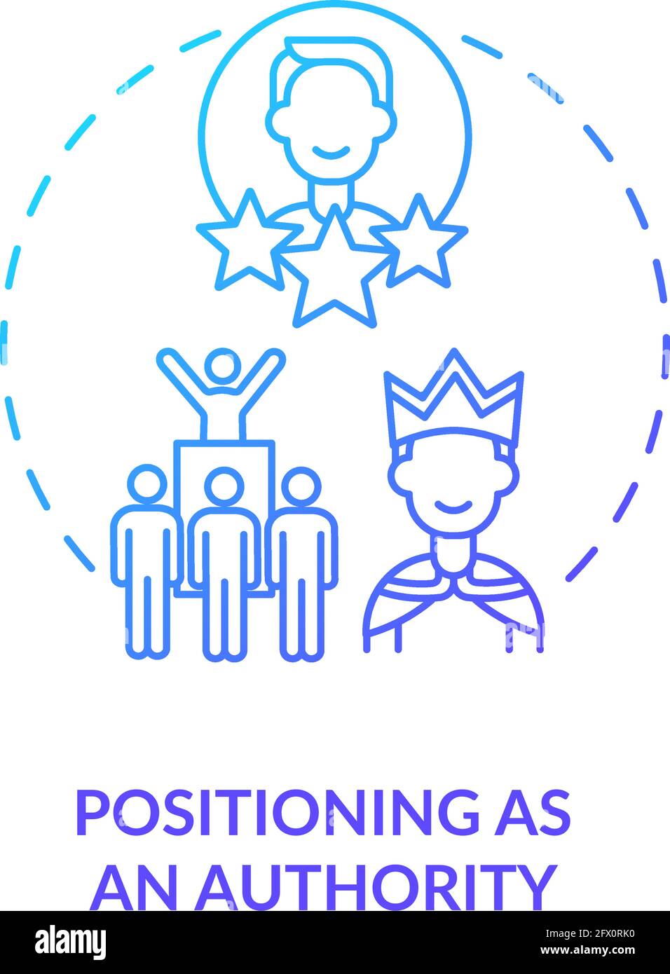 Positioning as authority navy gradient concept icon Stock Vector Image ...
