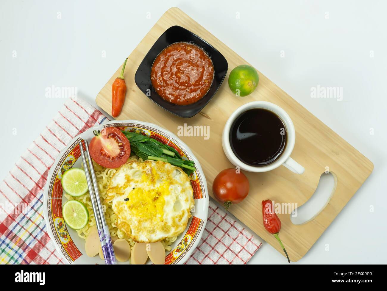 Indonesian Mie Goreng or Fried Noodle with egg traditional Indonesian ...