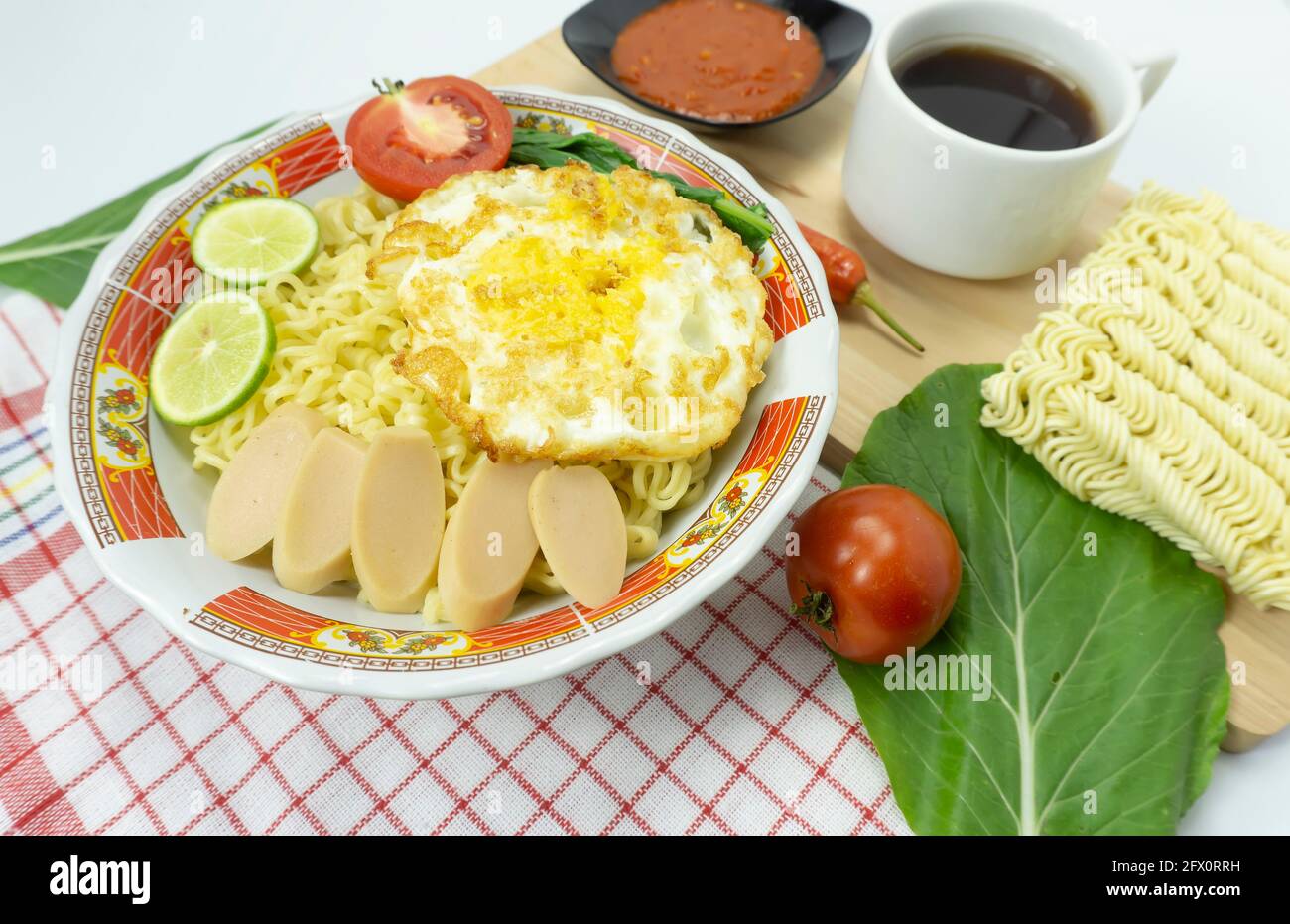 Indonesian Mie Goreng or Fried Noodle with egg traditional Indonesian ...