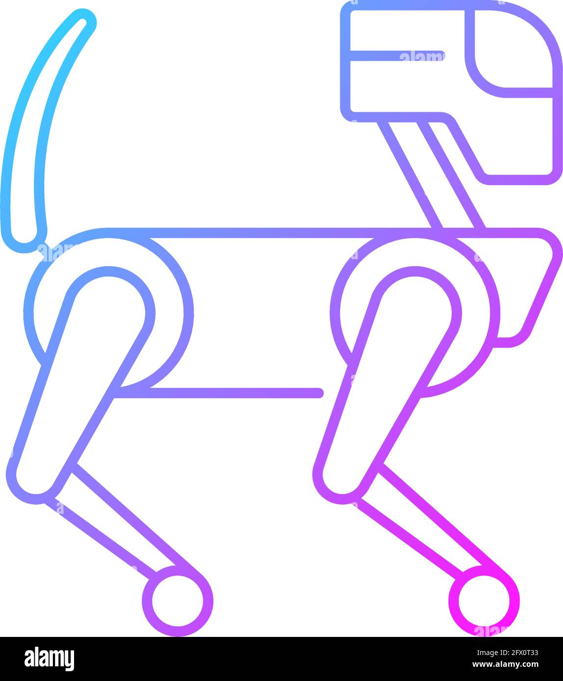 Animal like robot gradient linear vector icon Stock Vector Image & Art ...