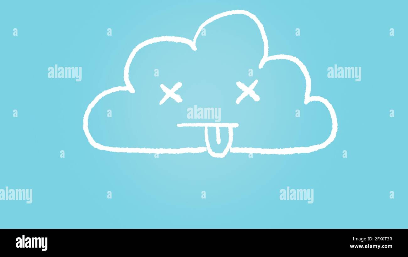 animation of a cartoon style cloud, acid rain footage, ecology Stock ...