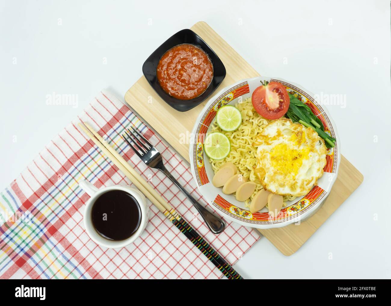 Indonesian Mie Goreng or Fried Noodle with egg traditional Indonesian ...