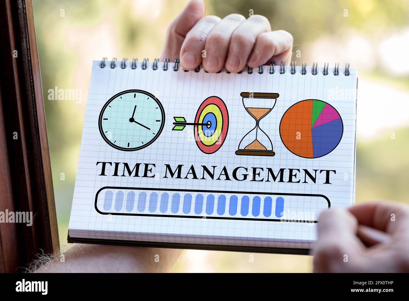 Hand drawing time management concept on a notepad Stock Photo - Alamy