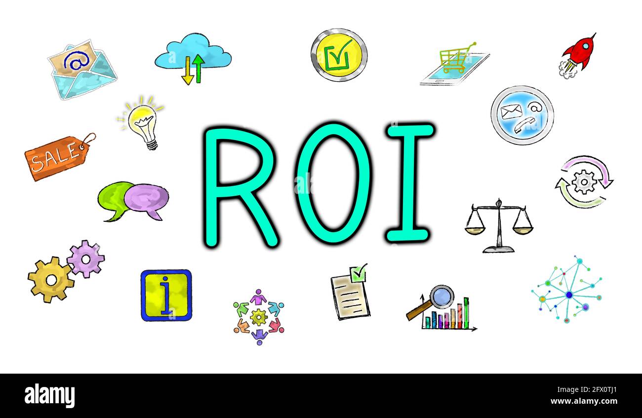 Illustration of a roi concept Stock Photo - Alamy