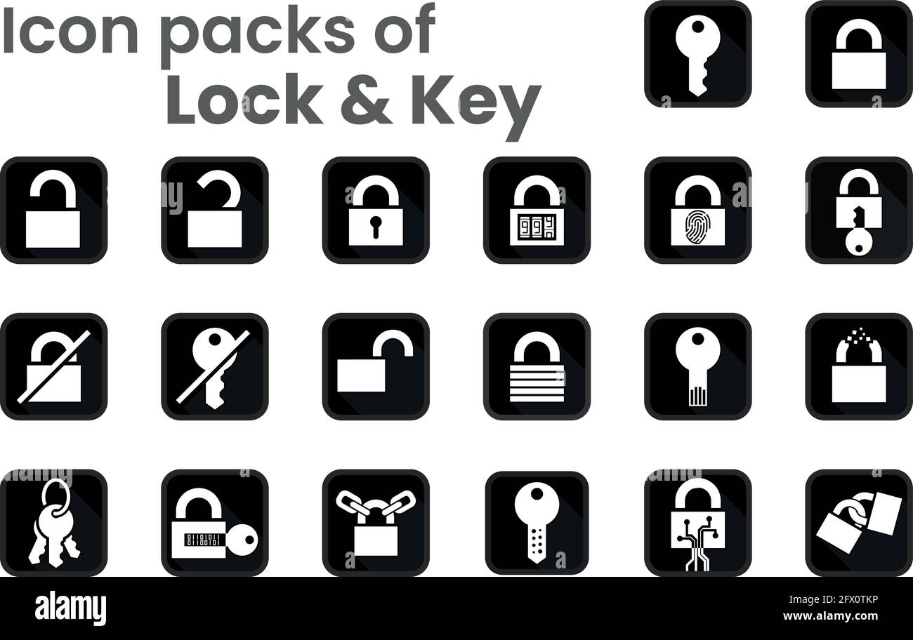 Icon packs of Locking and Unlocking. Graphic vector icon packs of lock ...