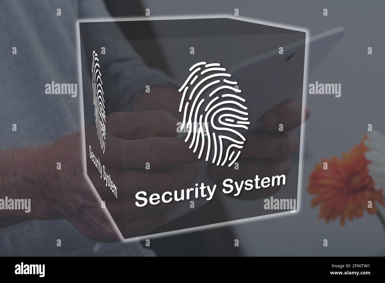 Security system concept illustrated by a picture on background Stock ...