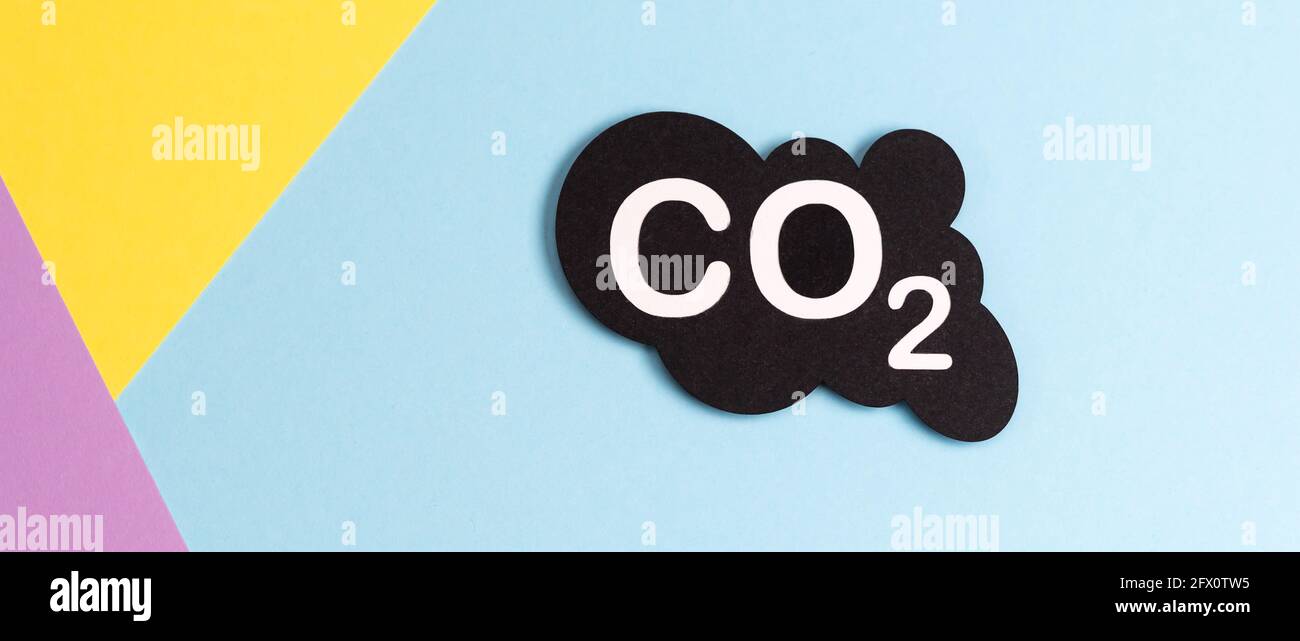 Concept of air pollution with paper CO2 cloud on pastel colors ...