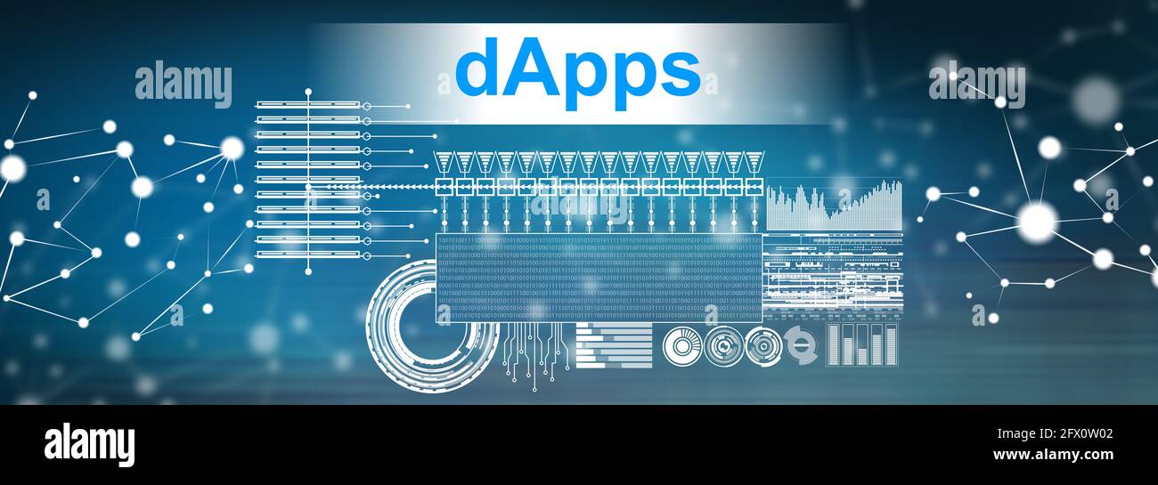 Illustration of a dapps concept Stock Photo - Alamy