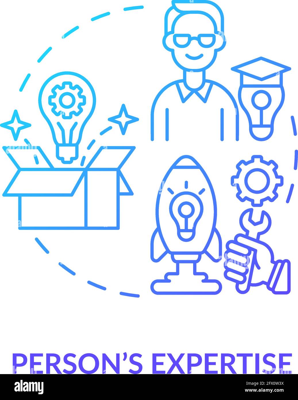 Person expertise navy gradient concept icon Stock Vector Image & Art ...