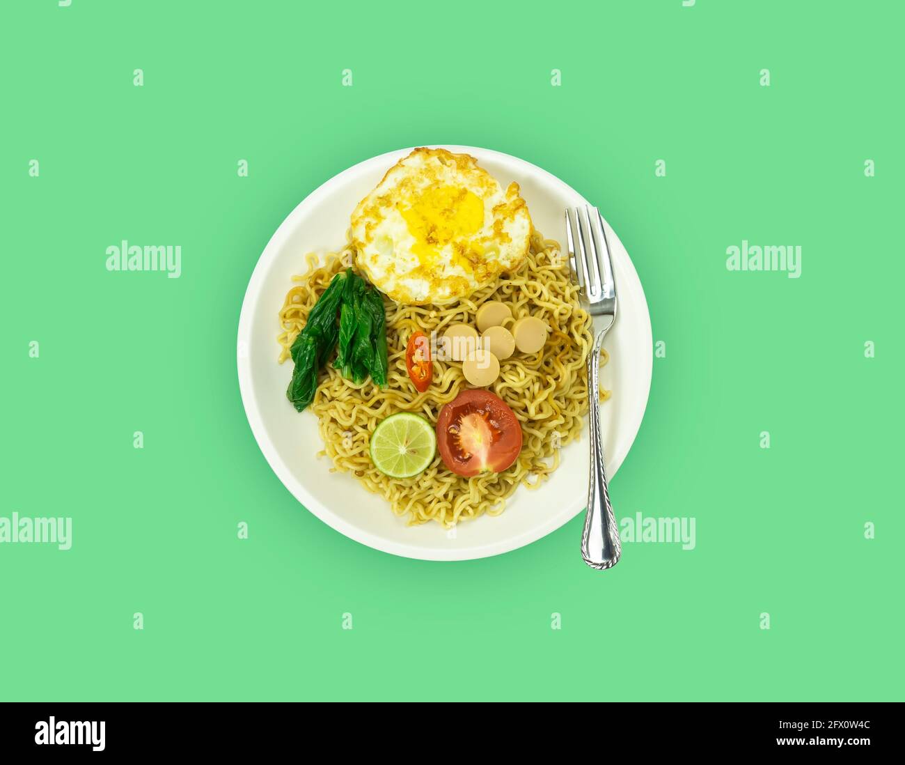 Indonesian Mie Goreng or Fried Noodle with egg traditional Indonesian ...
