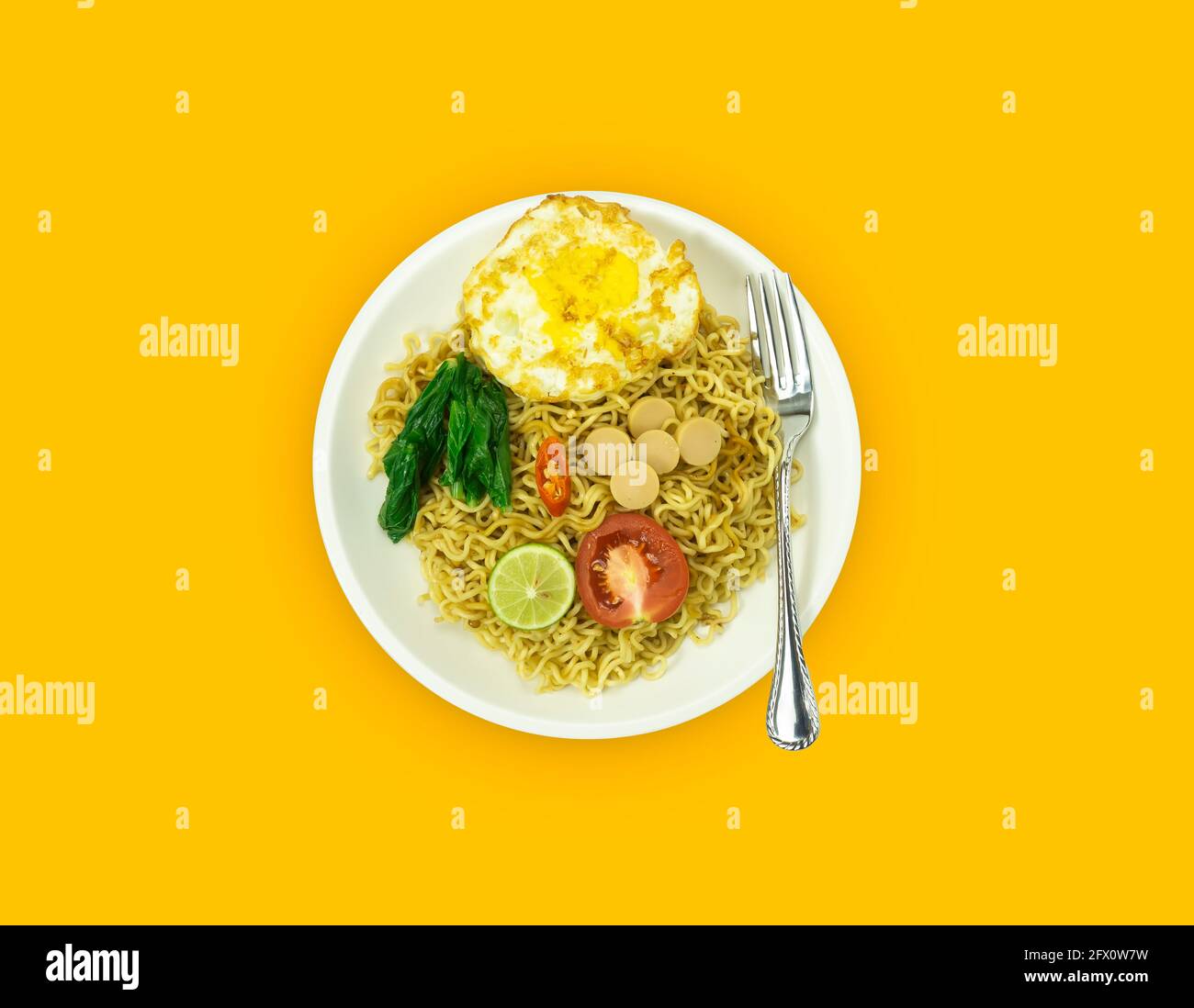 Indonesian Mie Goreng or Fried Noodle with egg traditional Indonesian ...