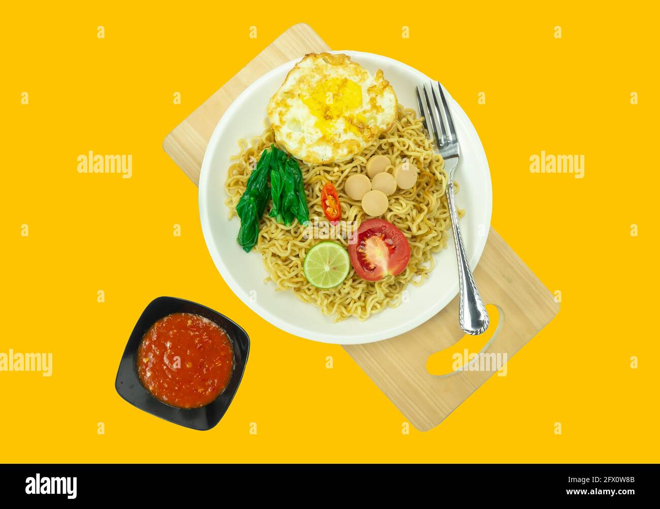 Indonesian Mie Goreng or Fried Noodle with egg traditional Indonesian ...