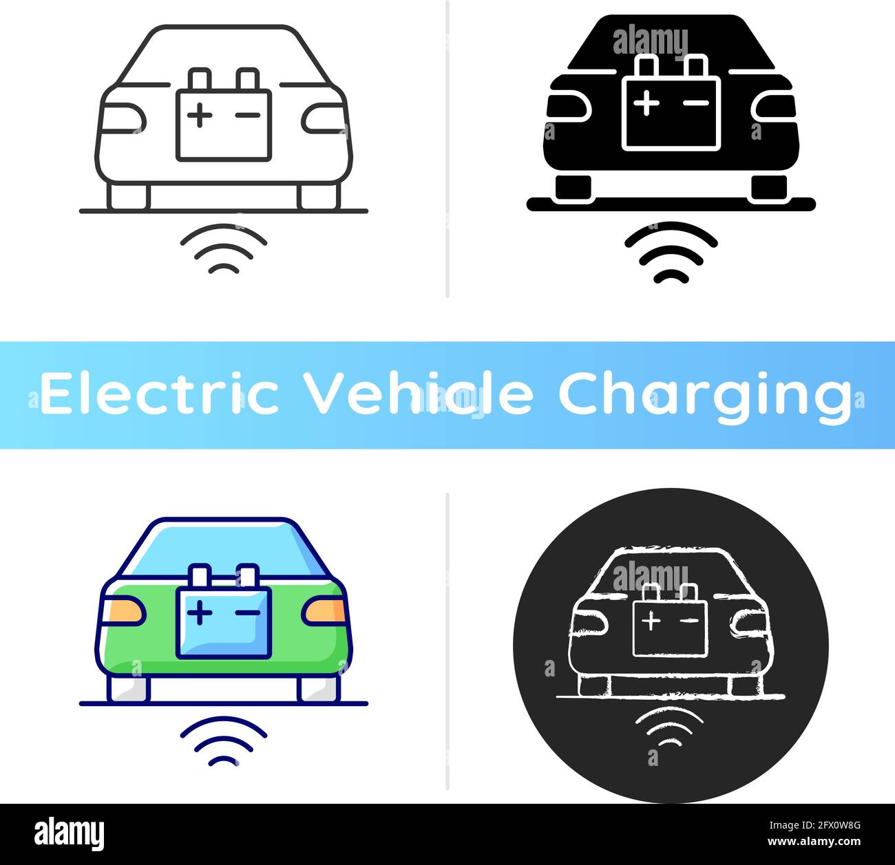 Wireless EV charging icon Stock Vector Image & Art - Alamy