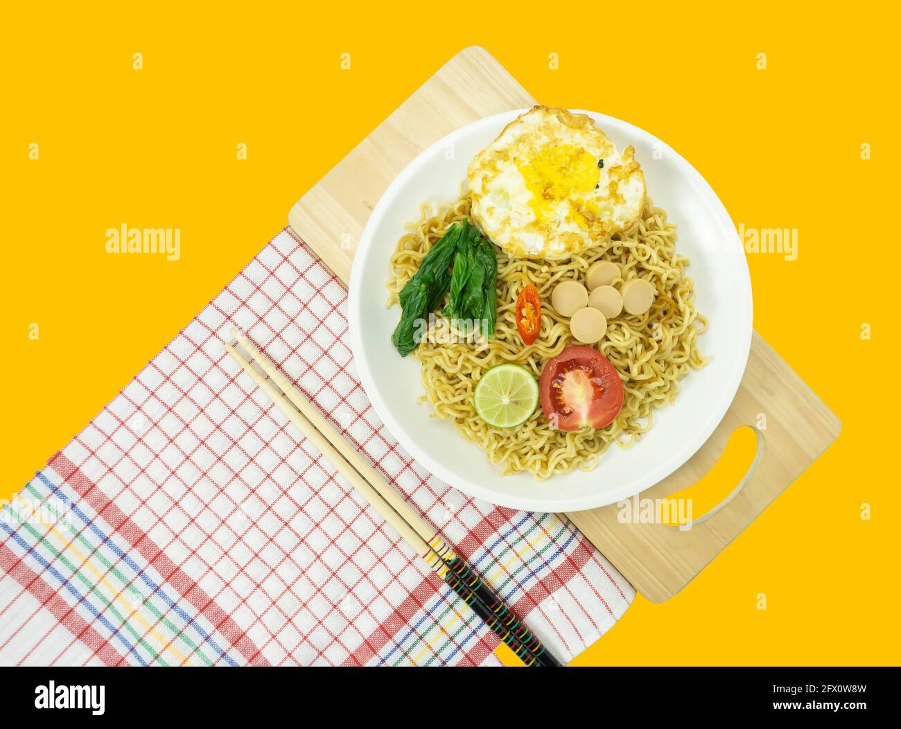 Indonesian Mie Goreng or Fried Noodle with egg traditional Indonesian ...