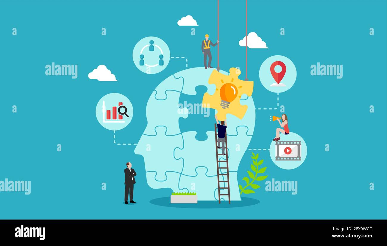 Business concept ( new idea, imagination, inspiration ) vector banner ...