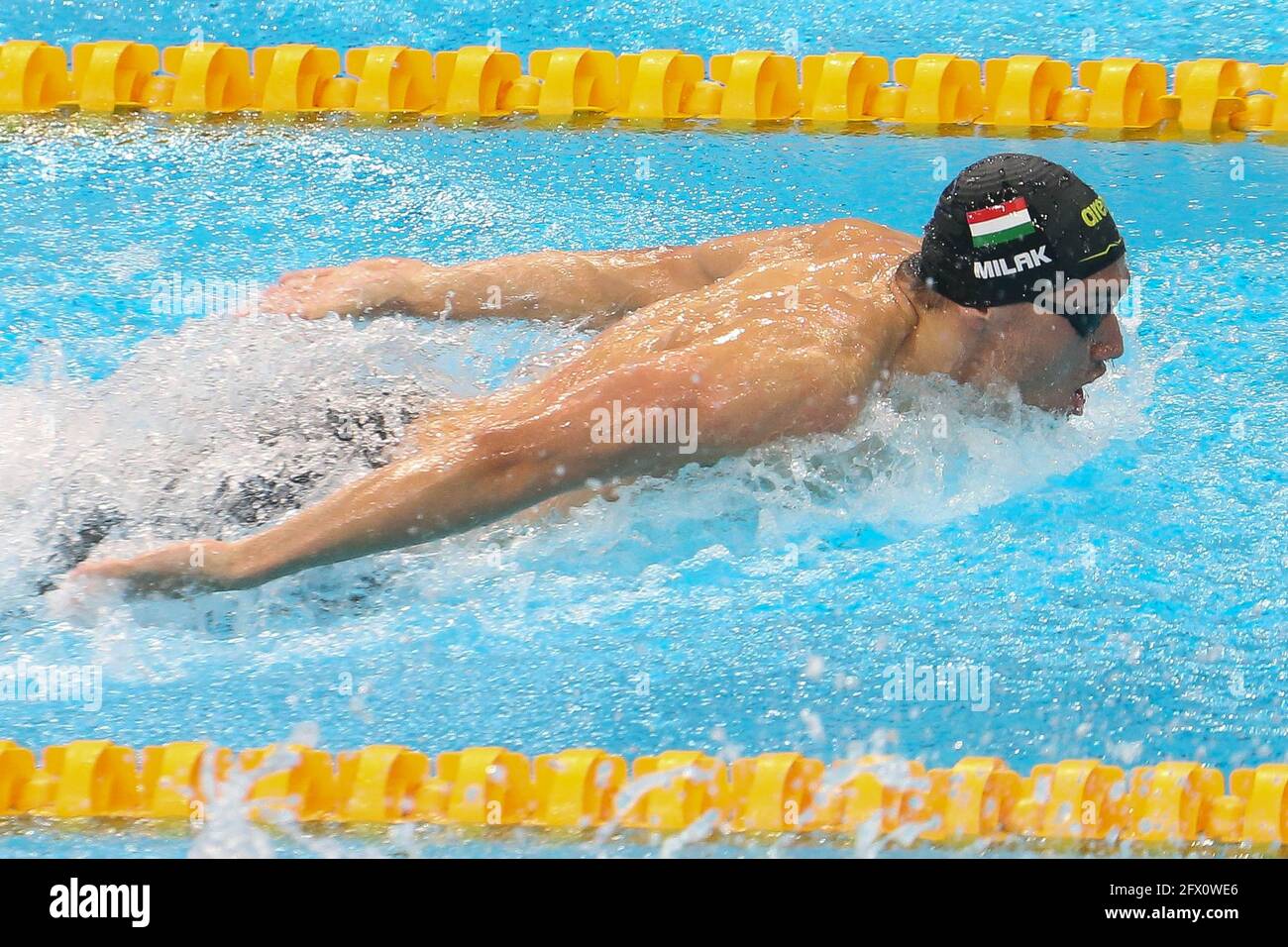 Kristof Milak of Hungary 1st place, Final 100 m Butterfly during the ...